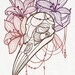 Avian Vanitas Raven Bird Skull Embroidered Waffle Weave Towel - Etsy