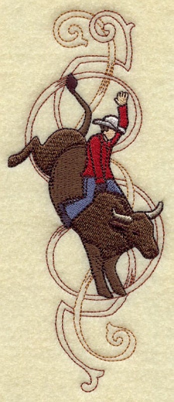 Cowboy Bull Rider Spray Embroidered Waffle Weave Hand/dish Towel - Etsy