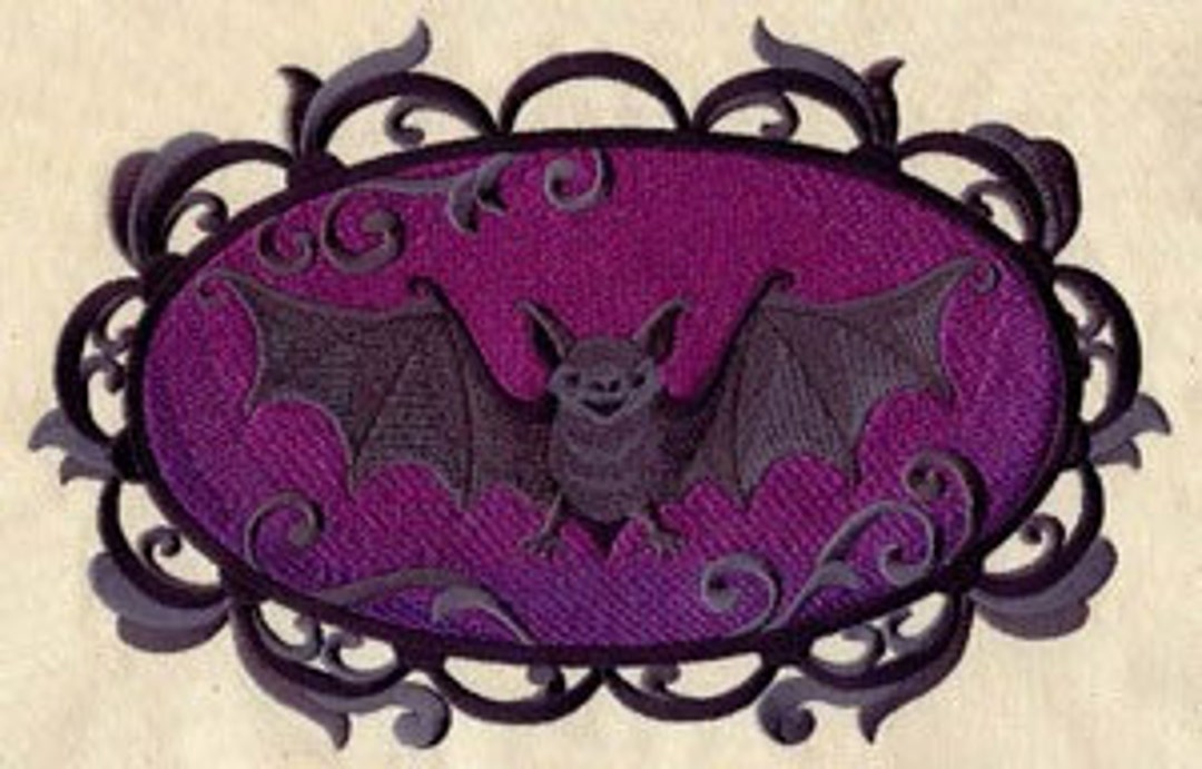 Bat Cameo Embroidered Waffle Weave Hand/dish Towel - Etsy
