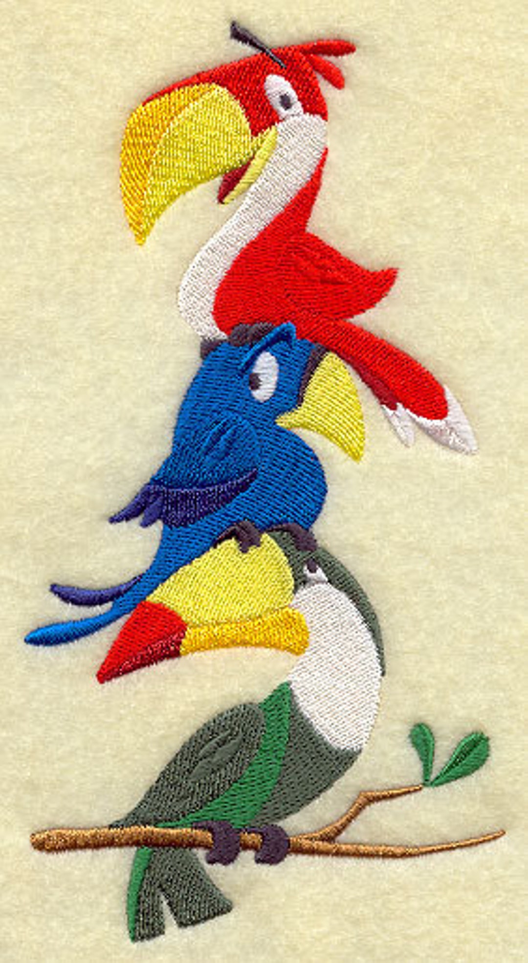 Parrot and Toucan Stack Embroidered Waffle Weave Hand/dish Towel - Etsy