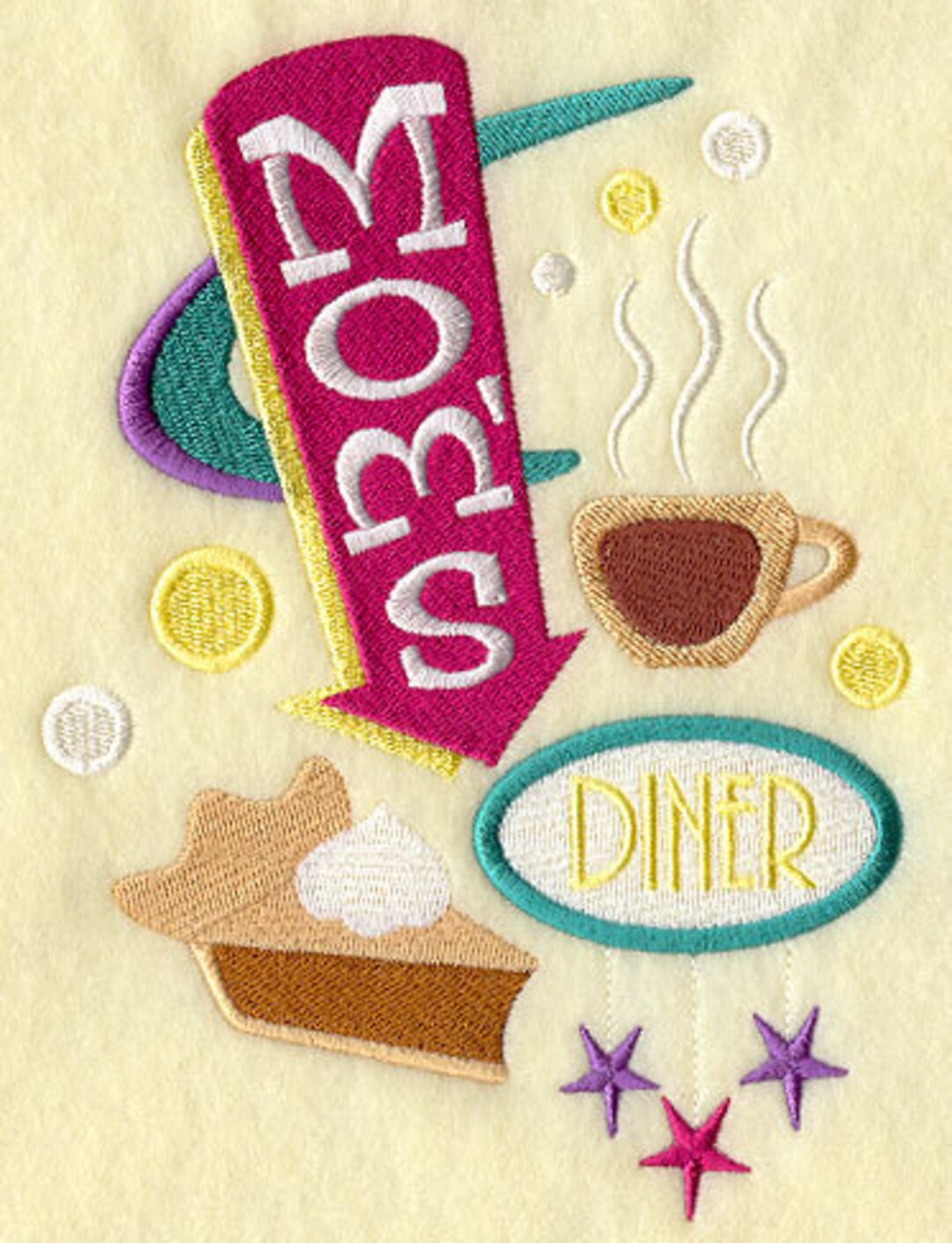 Mom's Diner Embroidered Waffle Weave Hand/dish Towel - Etsy