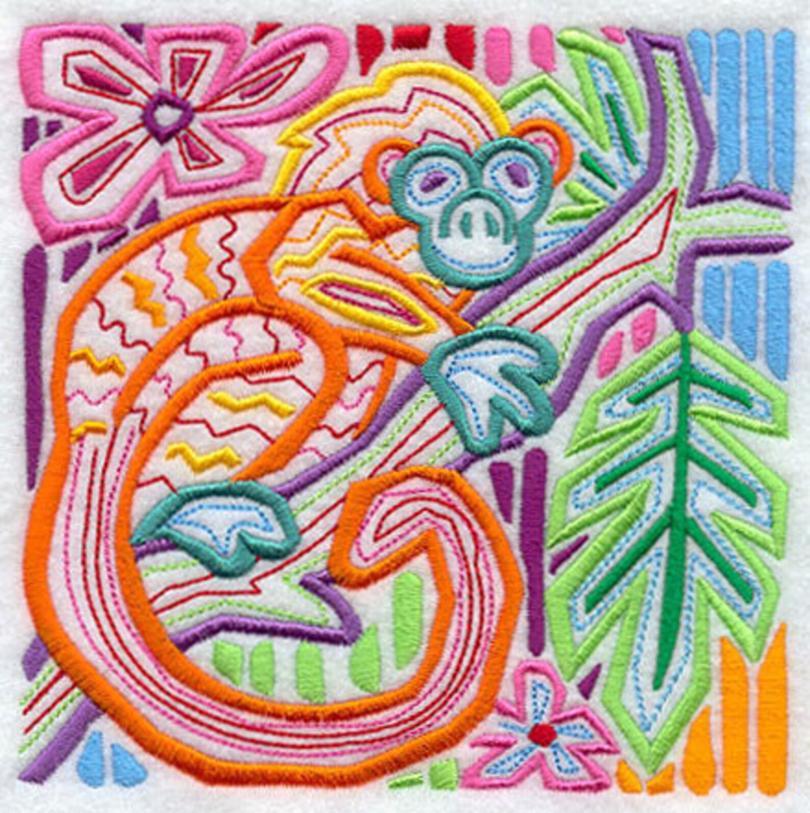 Mola Geoffrey's Tamarin Monkey Embroidered Waffle Weave Hand Towel - Etsy