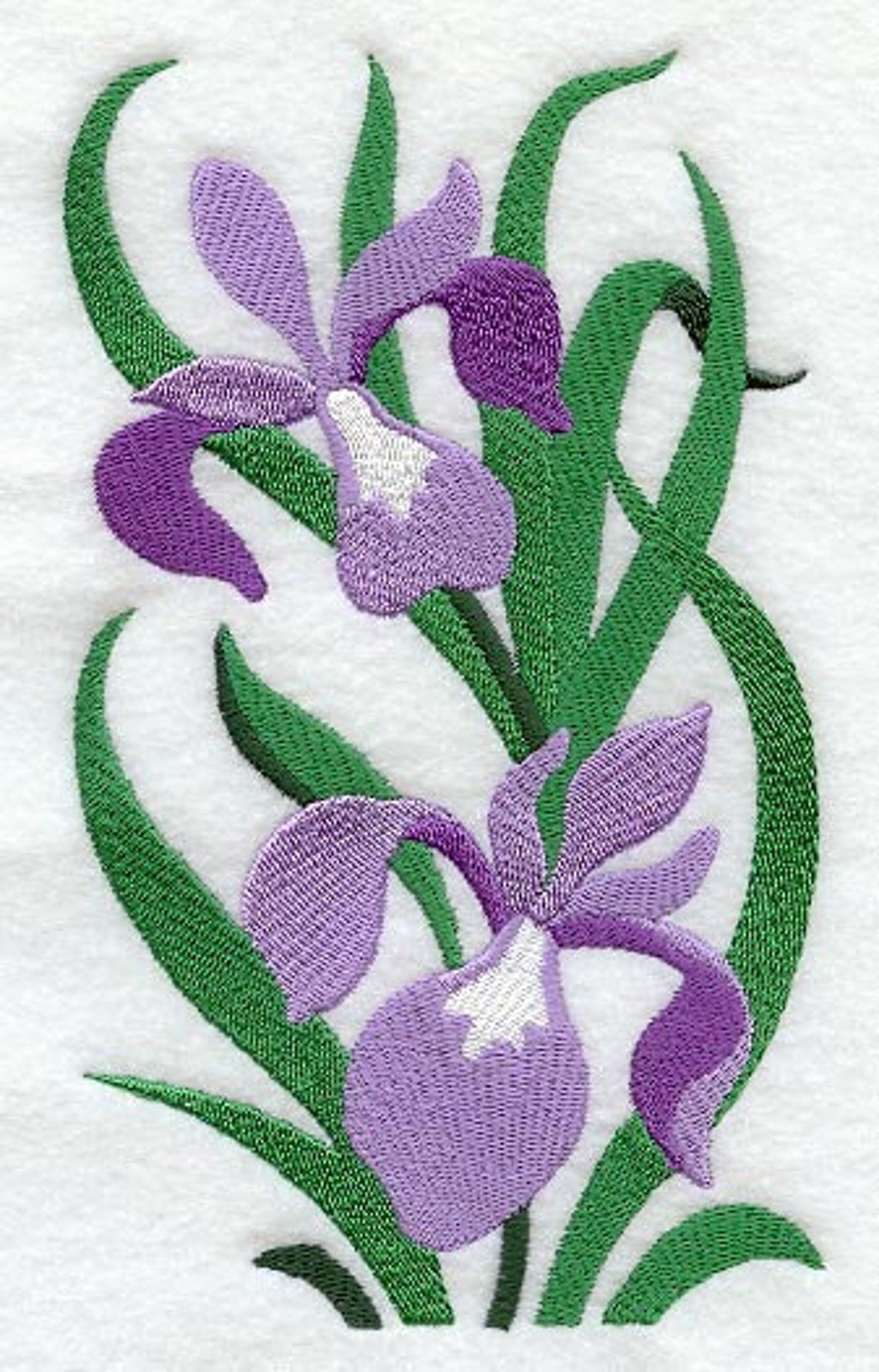 Filigree Iris Embroidered Waffle Weave Hand/dish Towel - Etsy