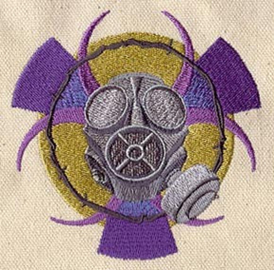 Gas Mask Steampunk Embroidered Waffle Weave Hand/dish Towel - Etsy