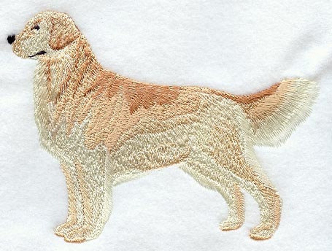Golden Retriever Stance Embroidered Waffle Weave Hand/dish Towel - Etsy