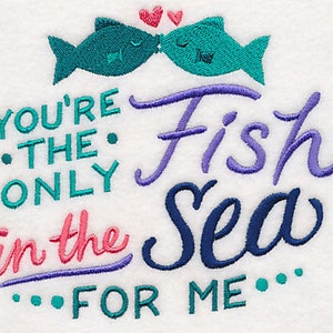 You're the Only Fish in the Sea for Me Embroidered Waffle - Etsy