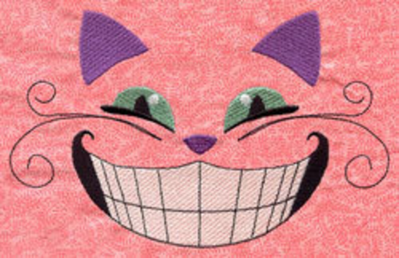 Cheshire Grin Alice in Wonderland Embroidered Waffle Weave Hand/dish ...