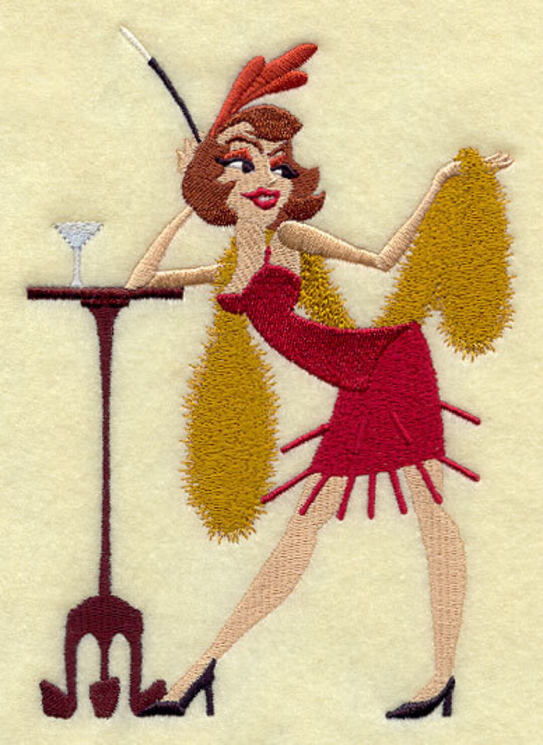 Farrah Flapper Embroidered Waffle Weave Hand/dish Towel - Etsy