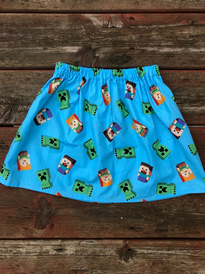 Girls minecraft Inspired Twirl Skirt 6 12 18 2t 3t - Etsy