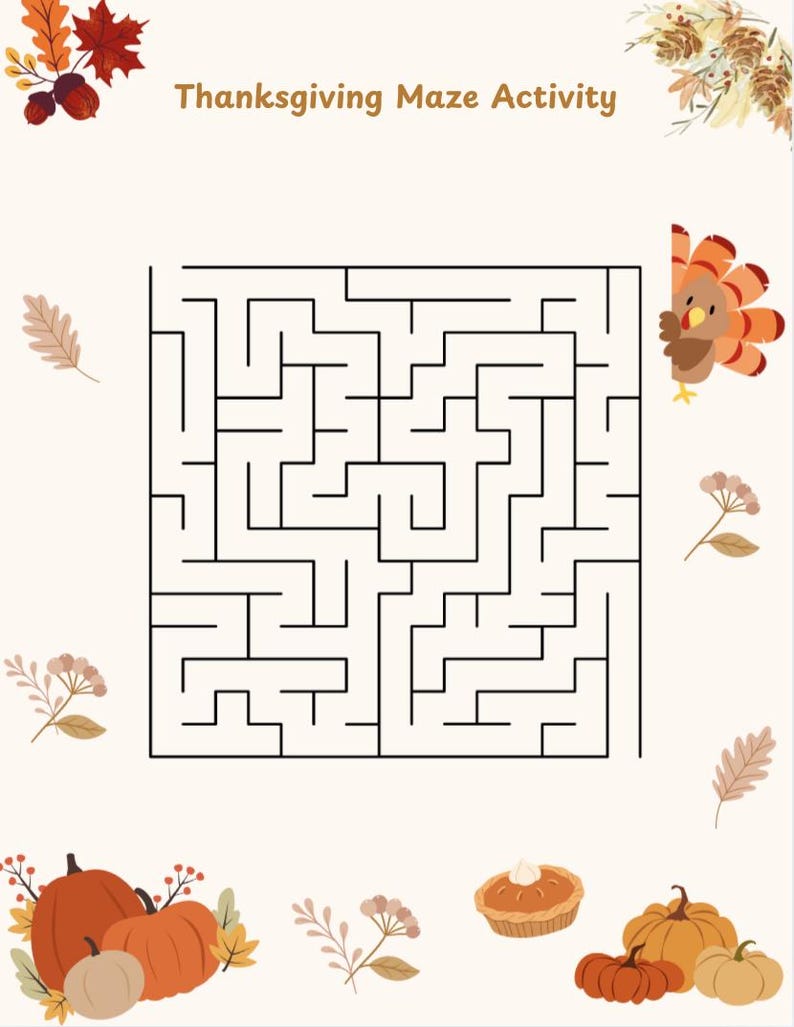 Fun Printables Thanksgiving Activity Bundle – Word Search, Crossword ...