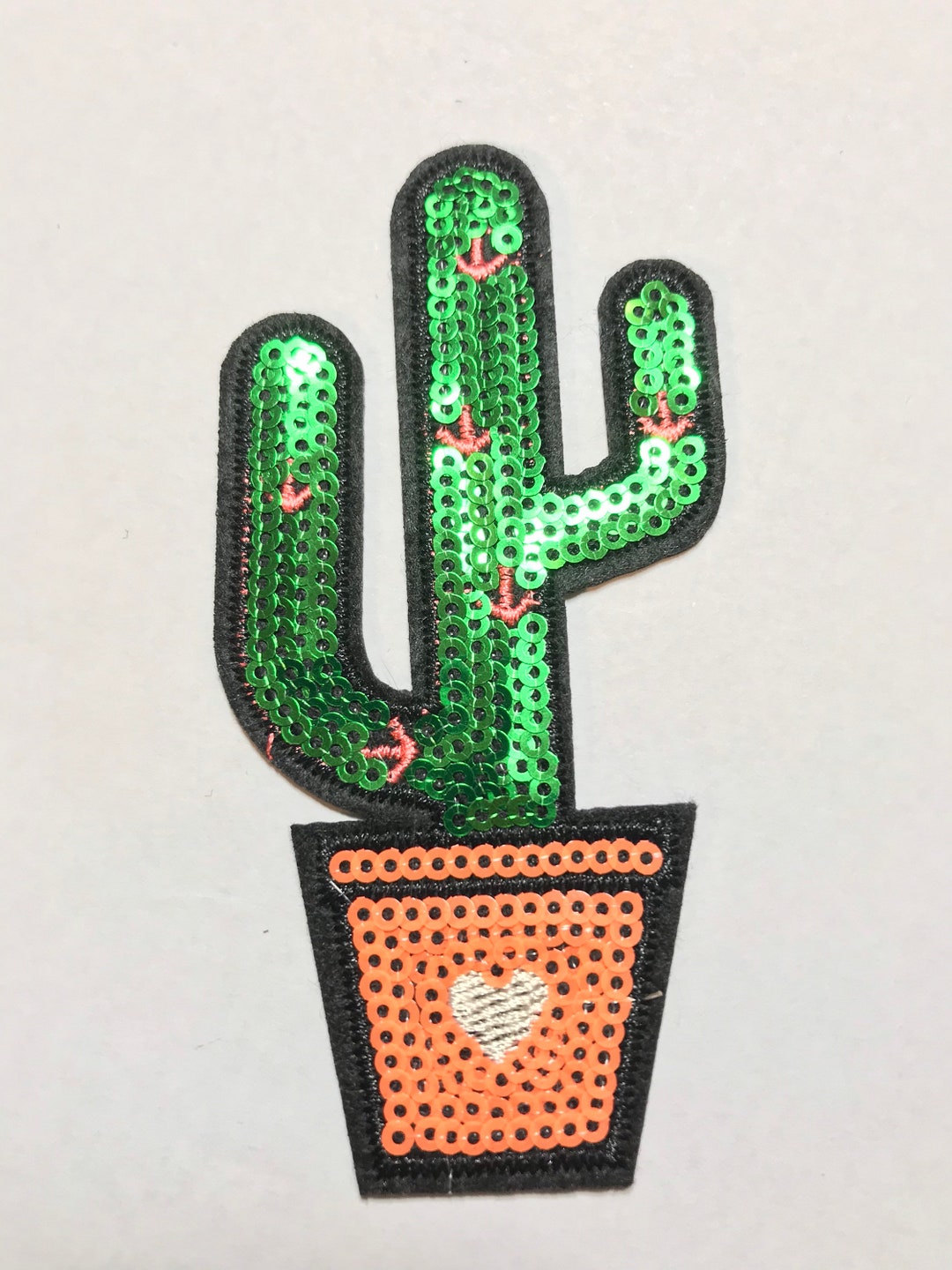 Cactus Sequin Iron on Patch VSCO for Clothing Backpacks Face Mask Patch ...