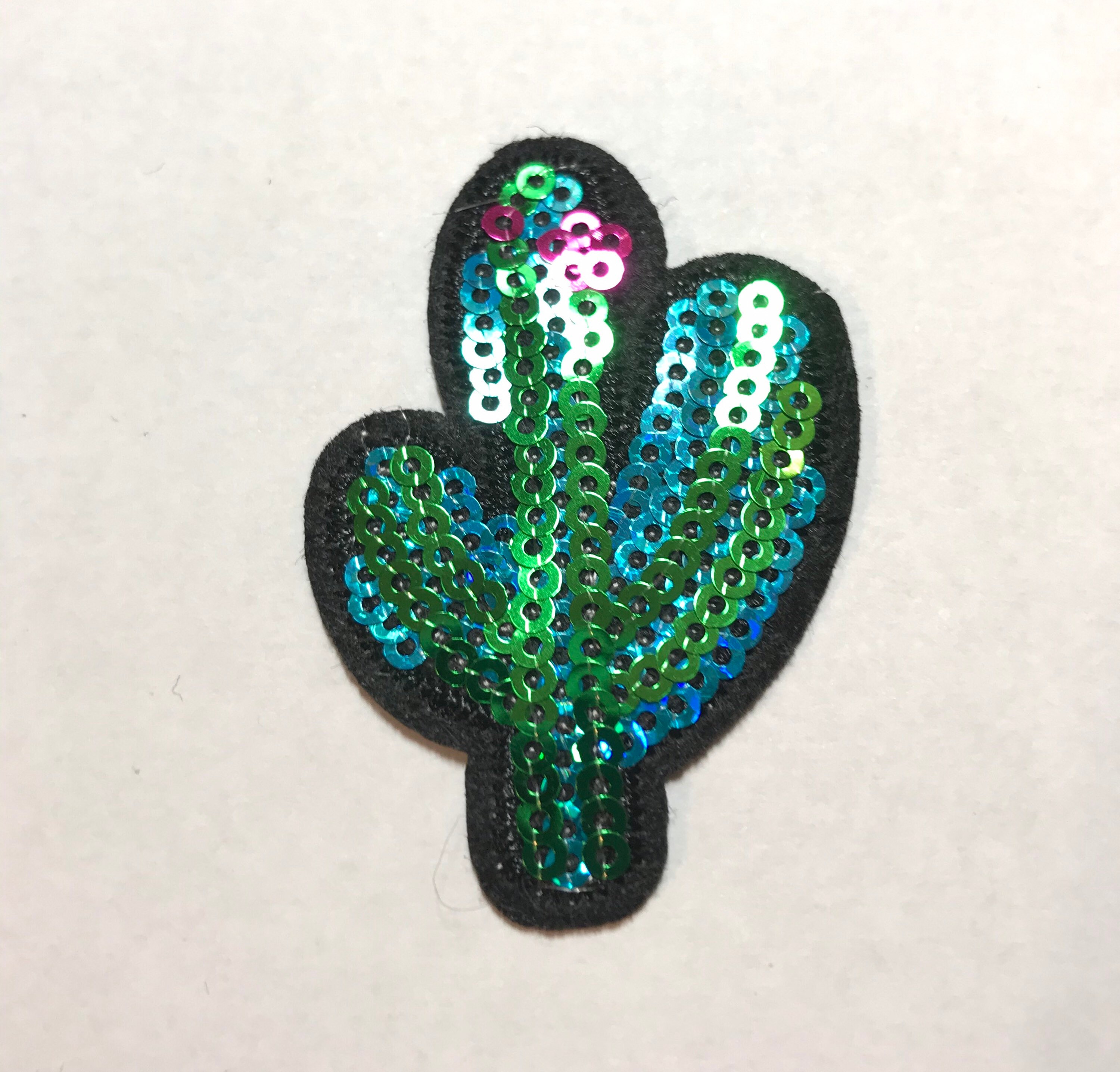 Cactus Sequin Iron on Patch VSCO for Clothing Backpacks Face Mask Patch ...