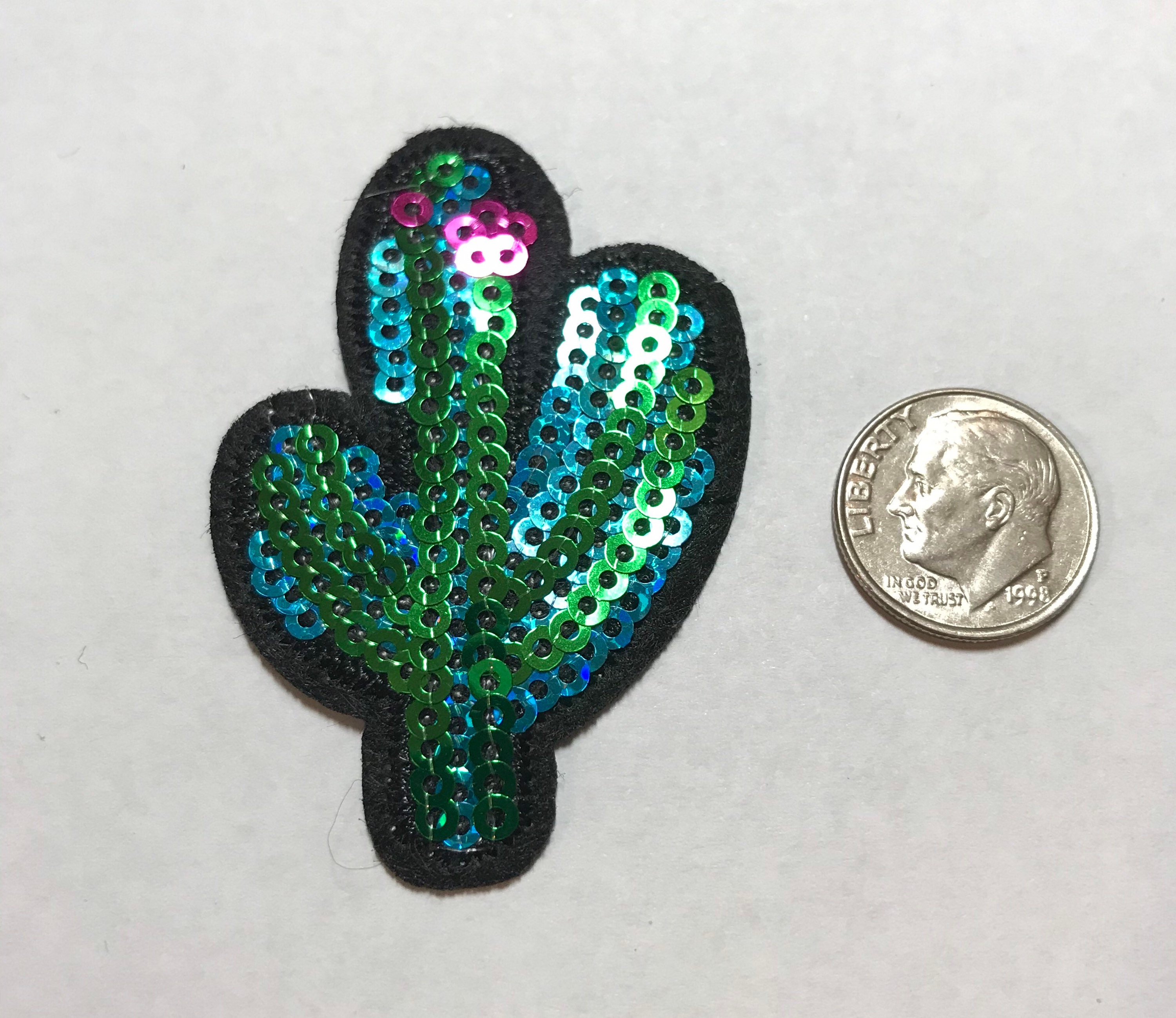 Cactus Sequin Iron on Patch VSCO for Clothing Backpacks Face Mask Patch ...