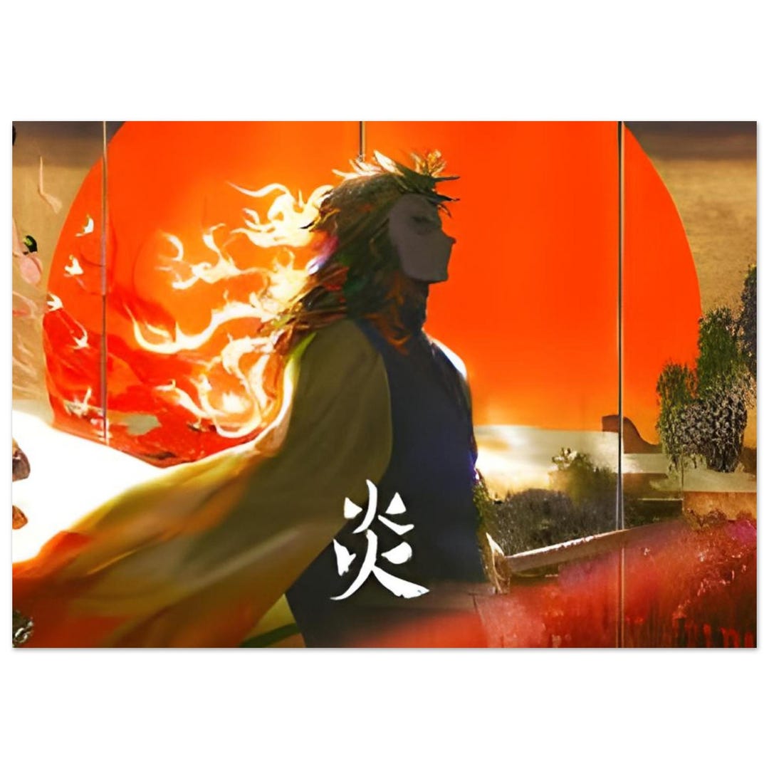 Rengoku Flame Hashira Fine Art Print - Demon Slayer Wall Art - Vivid ...
