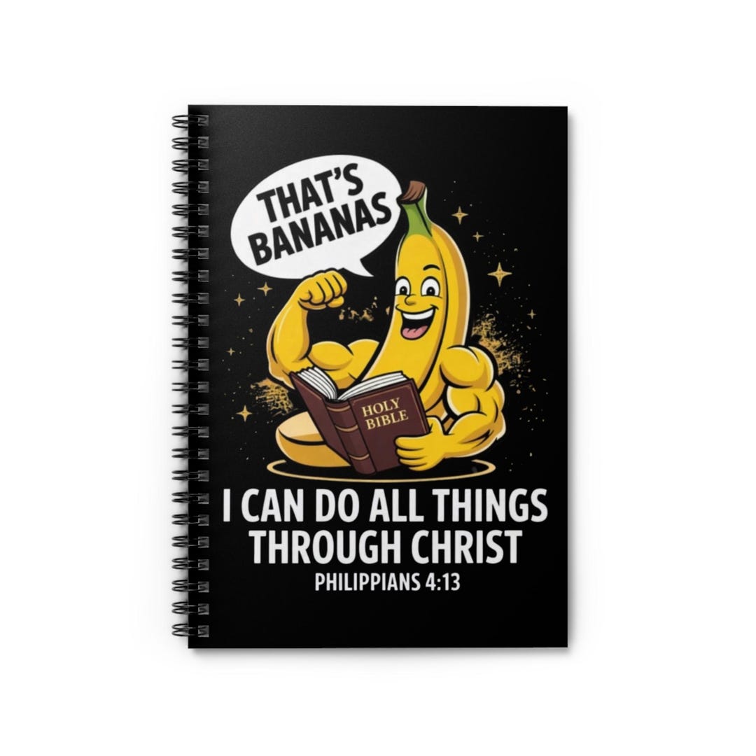 Muscle Banana Bible Verse Journal – Philippians 4:13 Spiral Notebook - Etsy