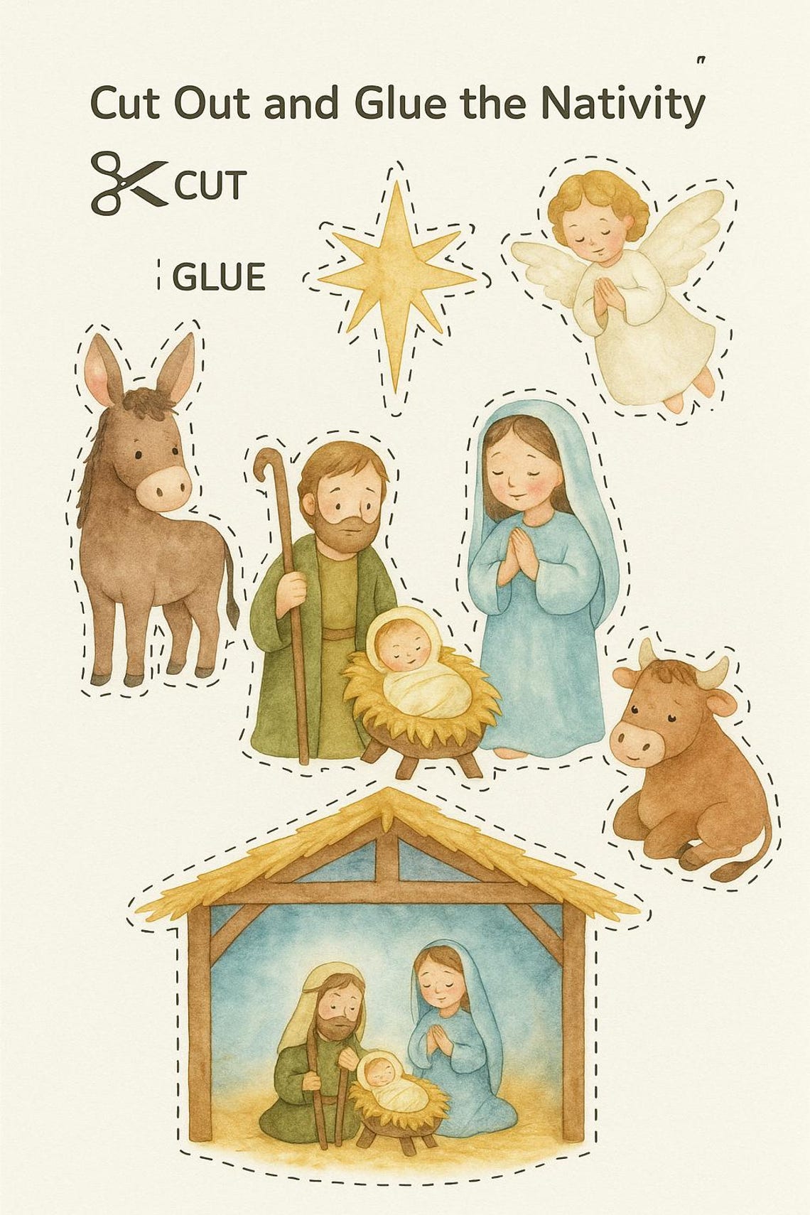 Printable Nativity Activity Pack: Christmas Bible Coloring Pages (PDF) - Etsy