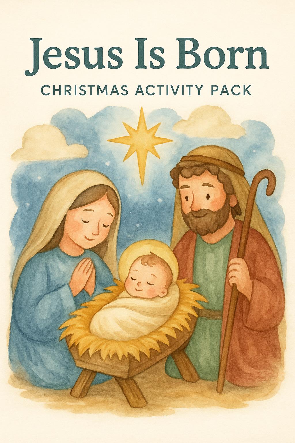 Printable Nativity Activity Pack: Christmas Bible Coloring Pages (PDF ...