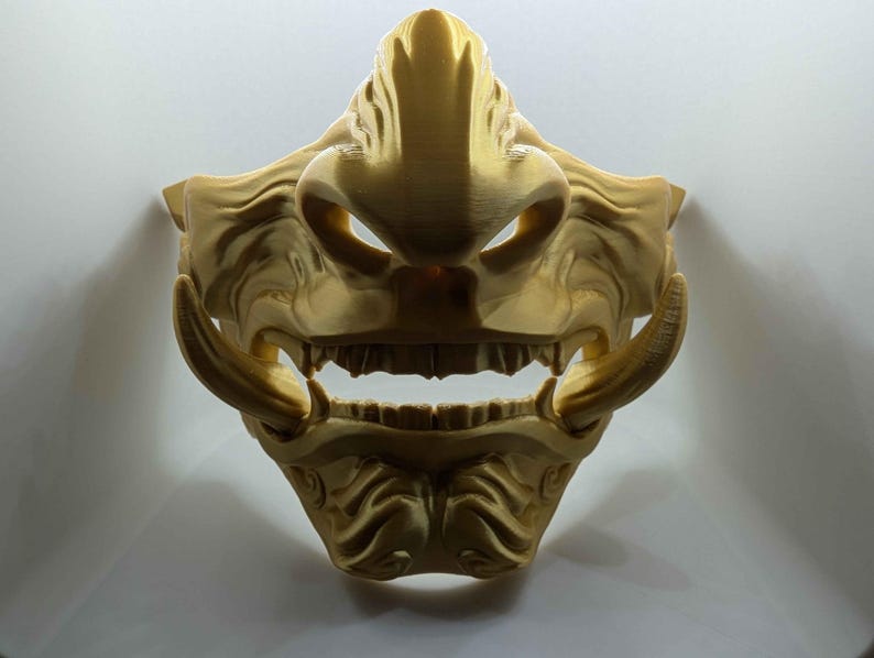 Oni Mask | 3D Printed Samurai Demon Mask | Japanese Yokai Cosplay Prop ...