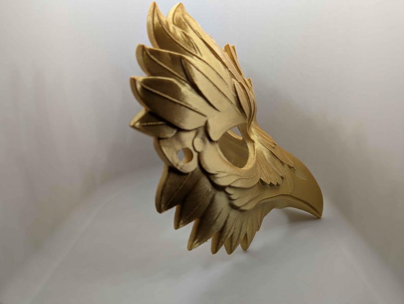Mythic Crow Mask | Gold Bird Mask for Cosplay, Masquerade, or Costume ...