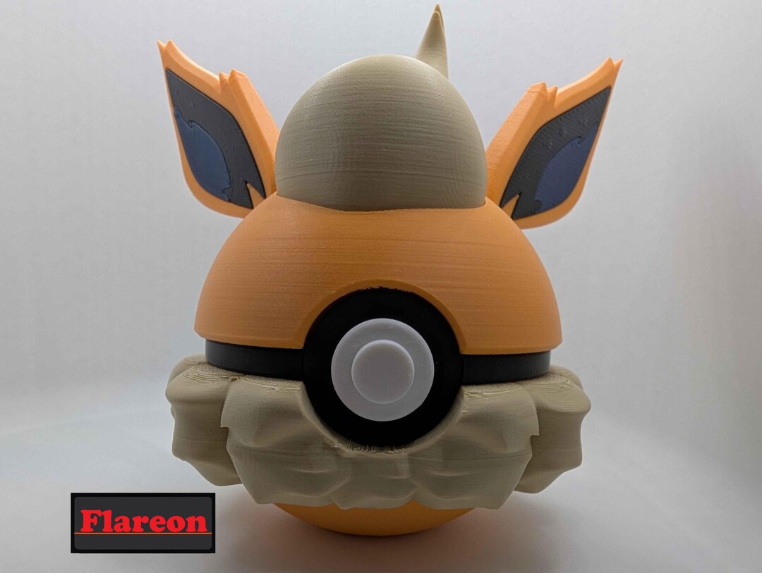 Flareon Pokéball | 3D Printed Fire-type Fan Art Collectible - Etsy