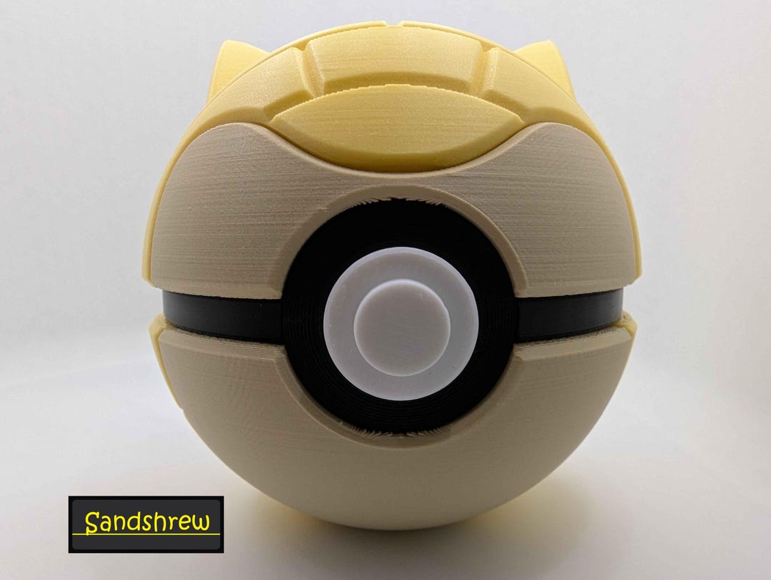 Sandshrew Pokéball | 3D Printed Ground-type Fan Art Collectible - Etsy