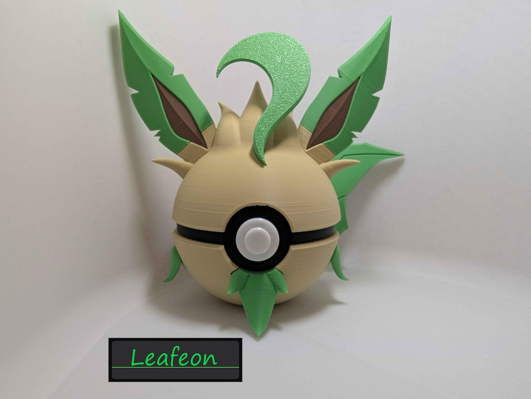 Leafeon Pokéball | 3D Printed Grass-type Fan Art Collectible Display ...