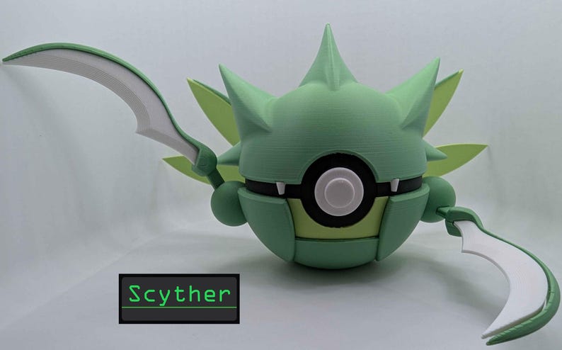 Scyther Pokéball | 3D Printed Bug–flying Fan Art Collectible - Etsy