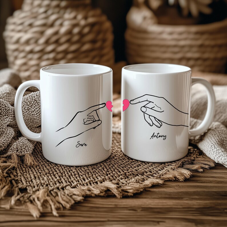 Personalized Couple Mug Set, Custom Name Valentine’s Day Gift, Our ...