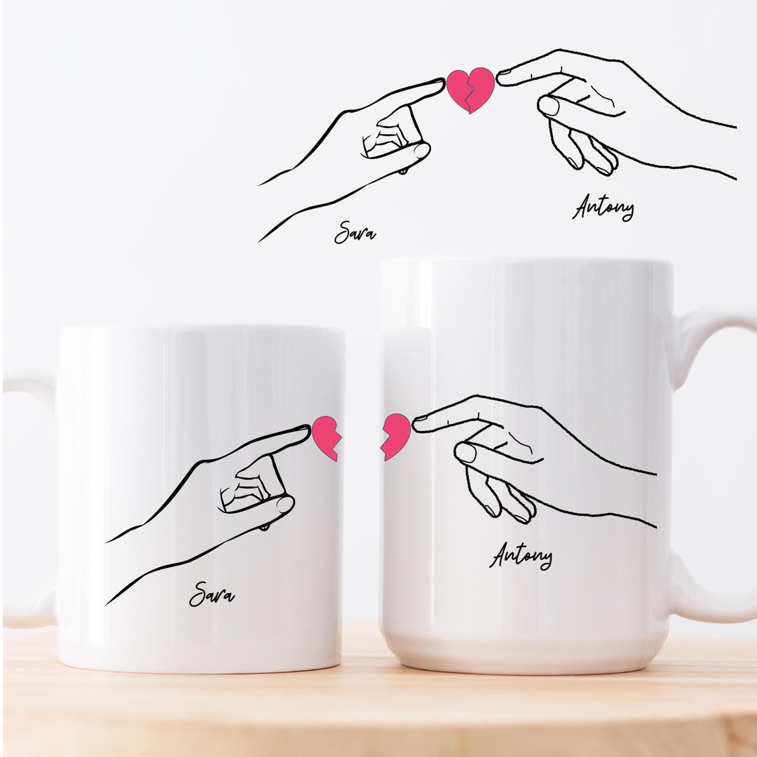Personalized Couple Mug Set, Custom Name Valentine’s Day Gift, Our ...