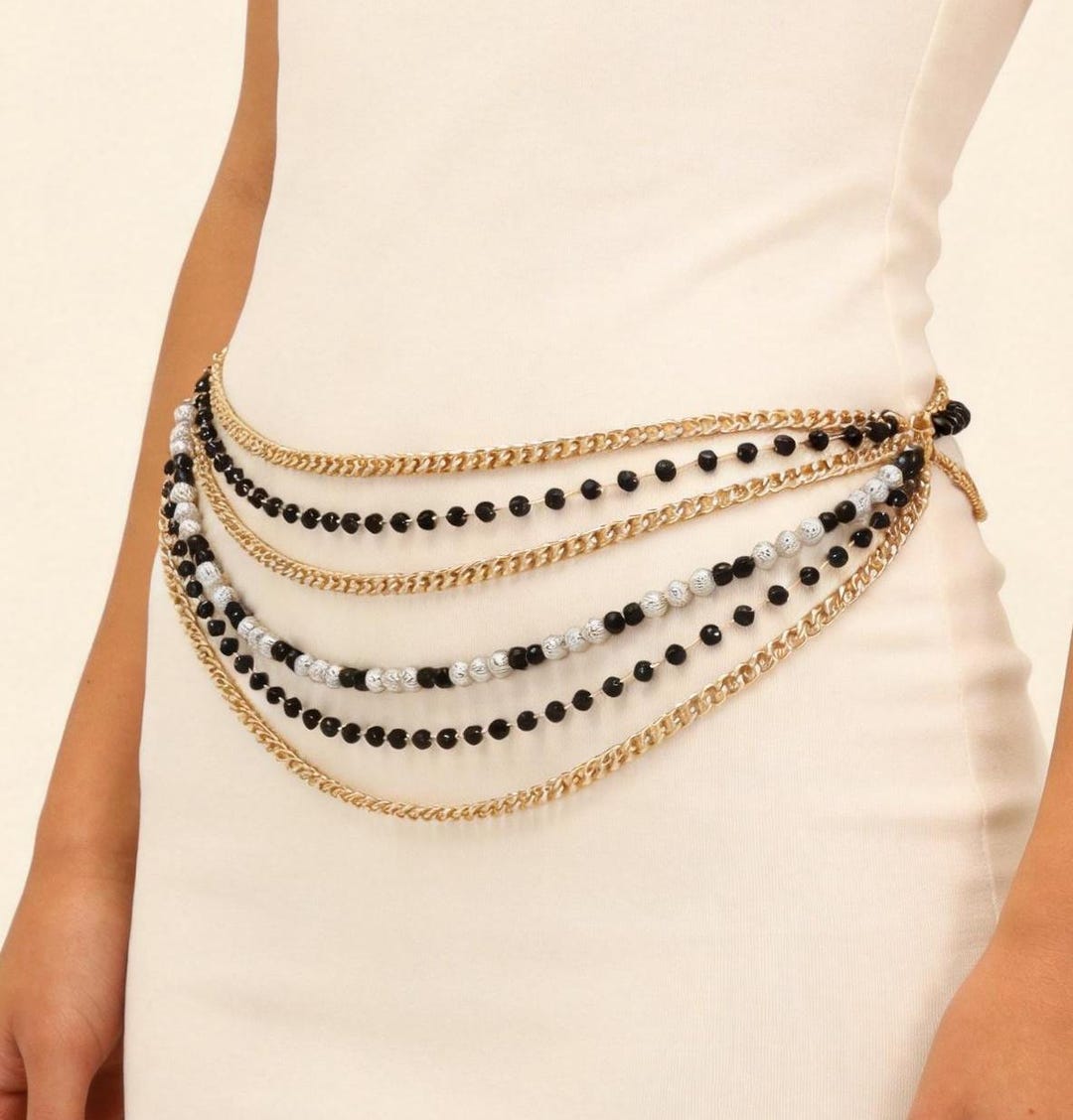 Beaded Pearl Waist Chain, Bohemian Body Jewelry, Beach Vacation Belt ...