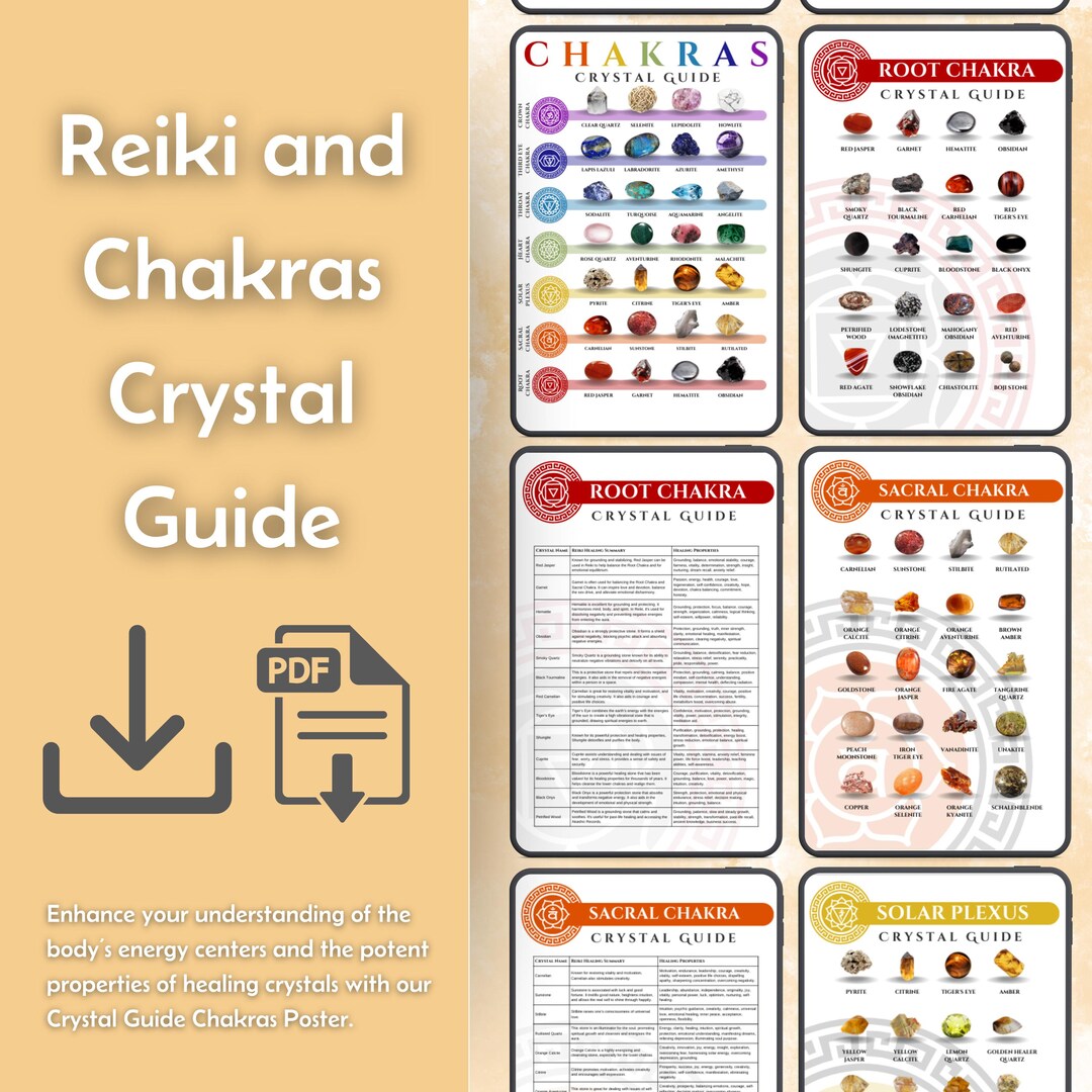 Reiki and Chakras Crystal Guide PDF | Healing Stones Reference Chart ...