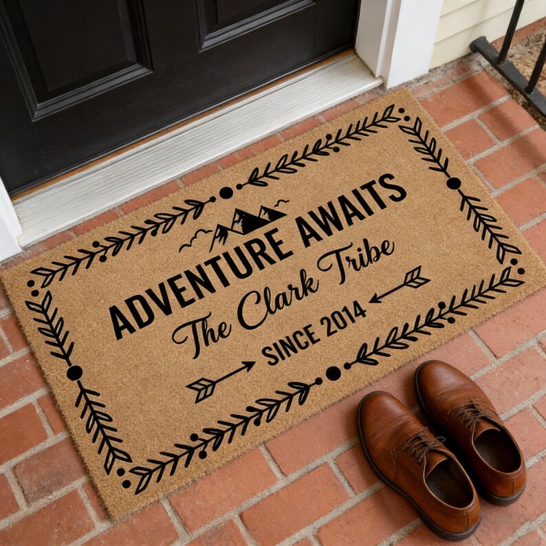 Custom Name Mountain Coir Doormat,personalized Nature Theme Welcome Mat ...