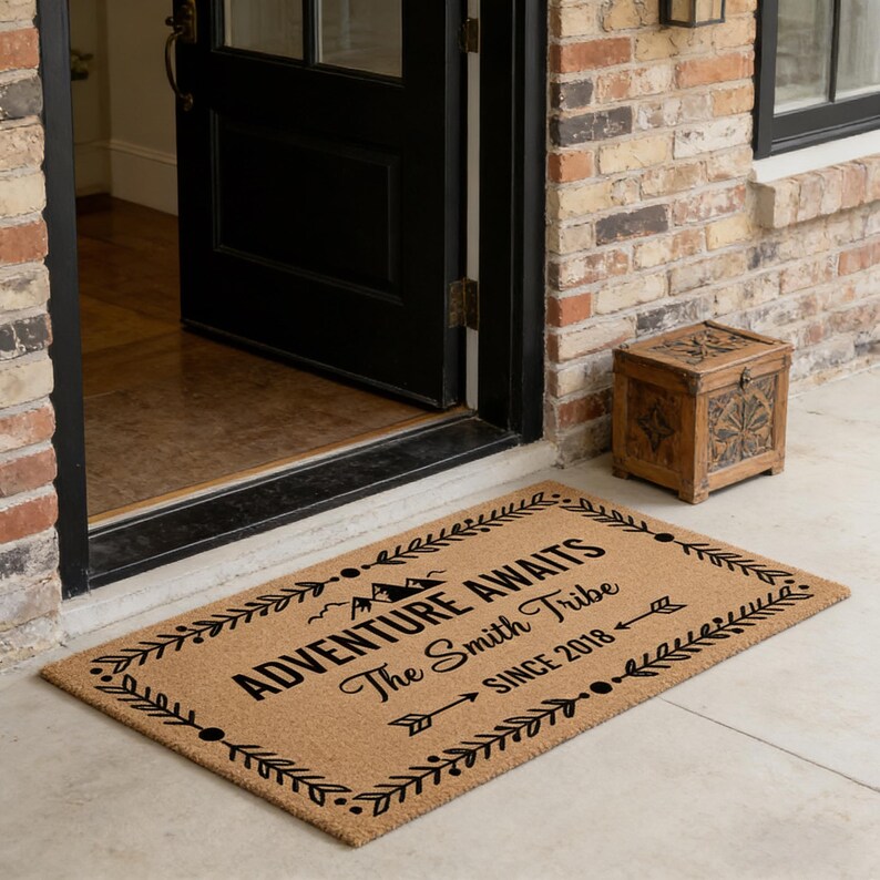 Custom Name Mountain Coir Doormat,personalized Nature Theme Welcome Mat ...