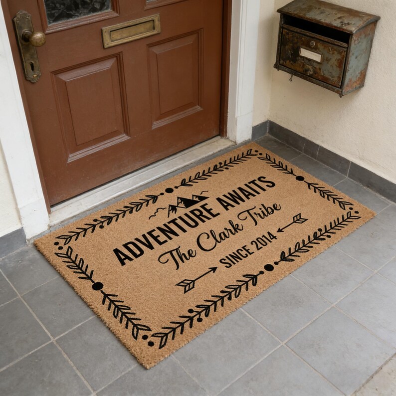 Custom Name Mountain Coir Doormat,personalized Nature Theme Welcome Mat ...