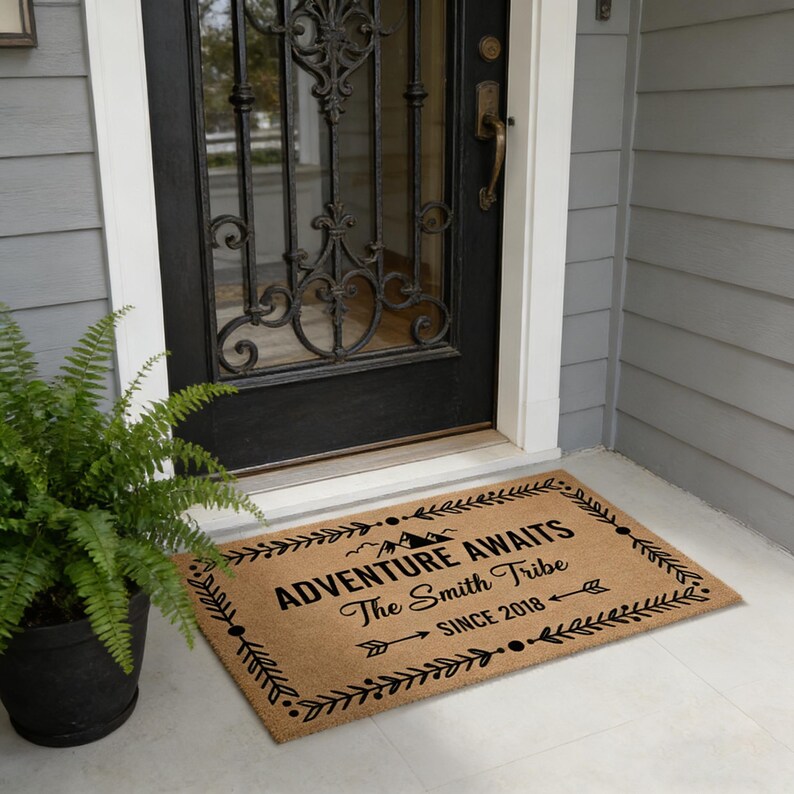 Custom Name Mountain Coir Doormat,personalized Nature Theme Welcome Mat ...