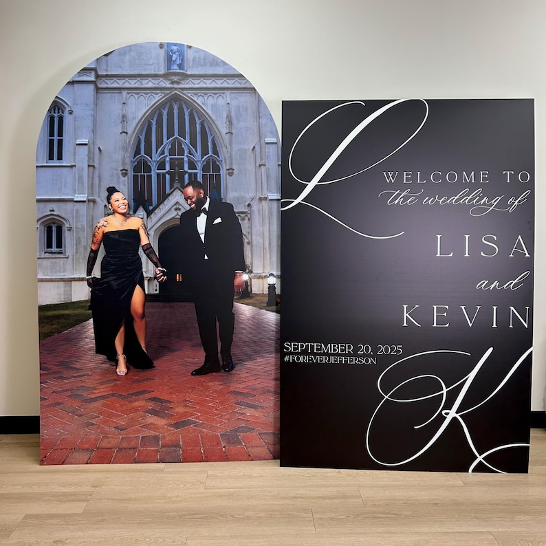 Wedding Welcome Sign and Photo Board Set – Modern Wedding Decor - Etsy