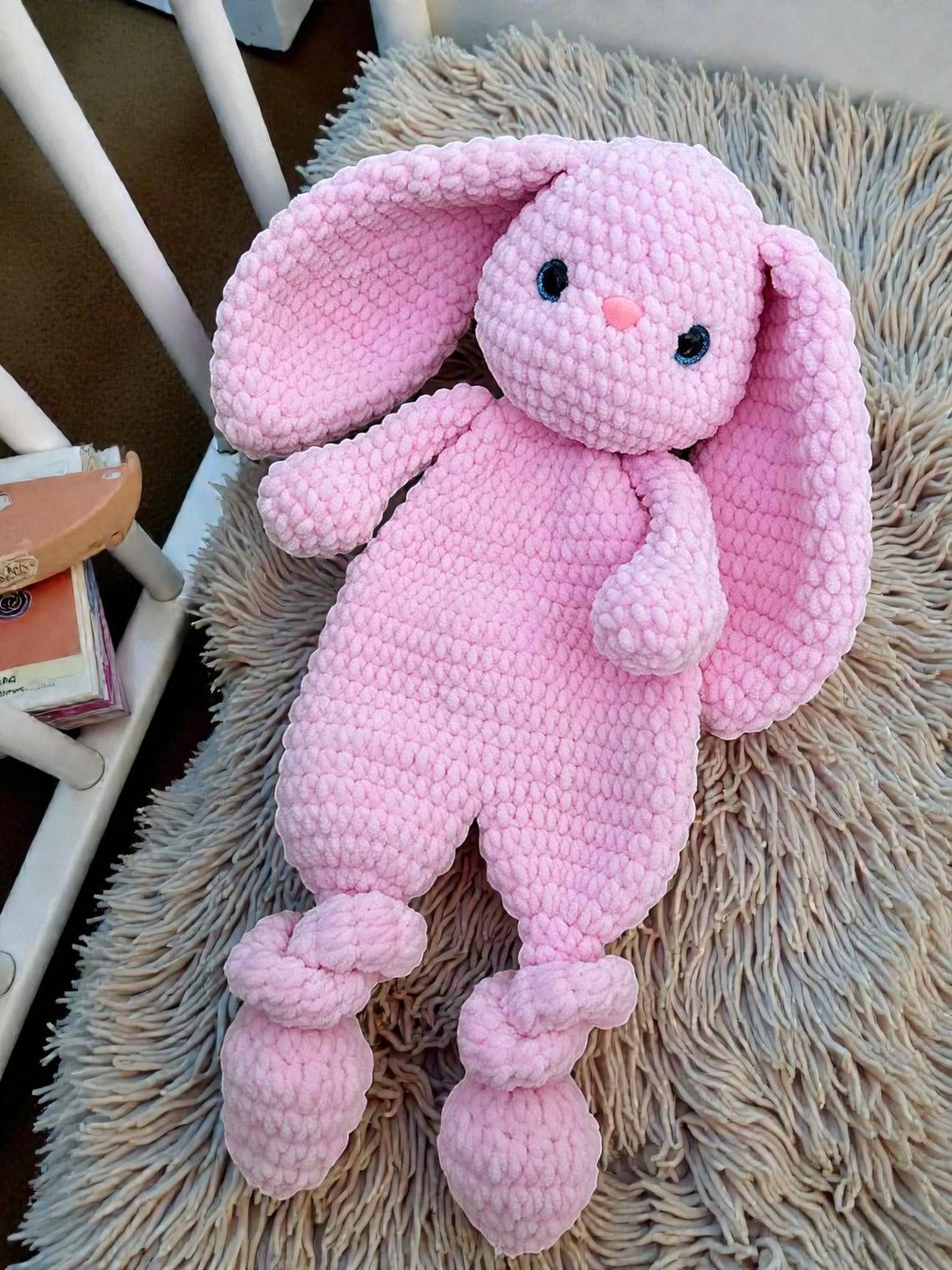 Bunny Lovey Crochet Pattern | Baby Snuggler Blanket | PDF Download - Etsy