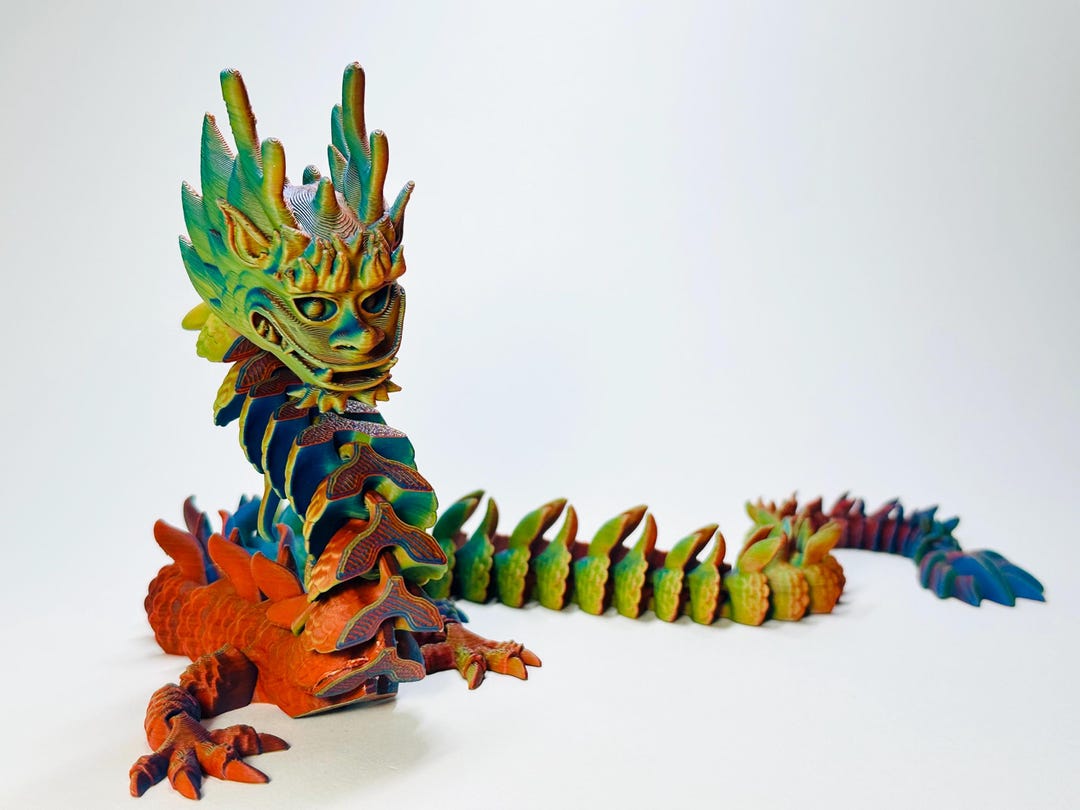 Articulated Dragon – 3D Printed Flexible Fidget Toy-dragon Lover-kids ...
