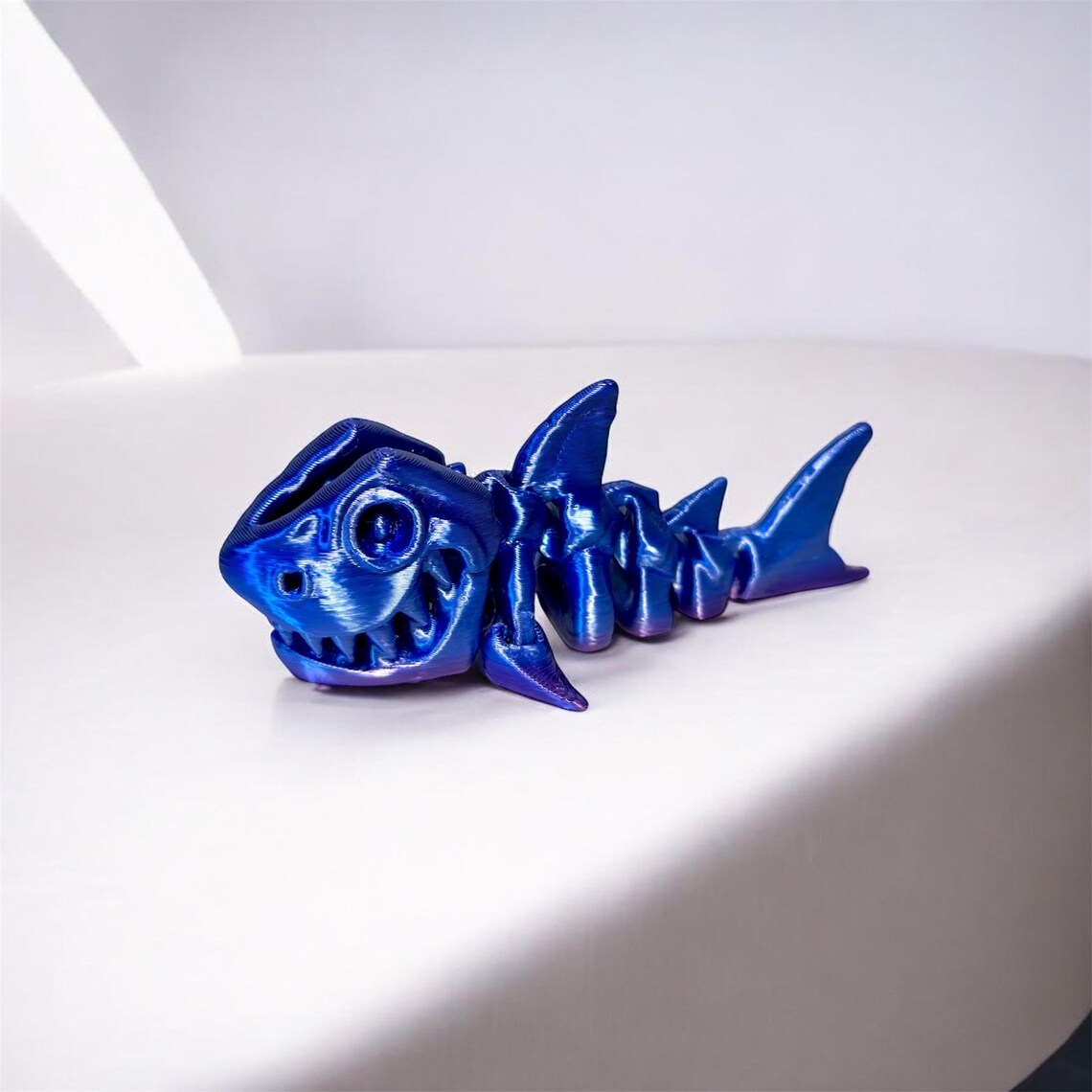 Articulated Skeleton Shark Fidget Toy – 3D Printed Desk Decor, Ocean ...
