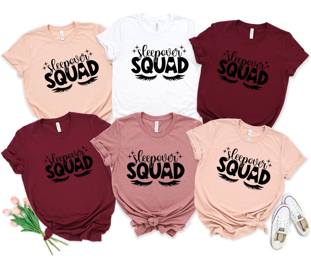 Sleepover Squad Shirts,sleepover Pajama Shirts, Slumber Party Shirts ...