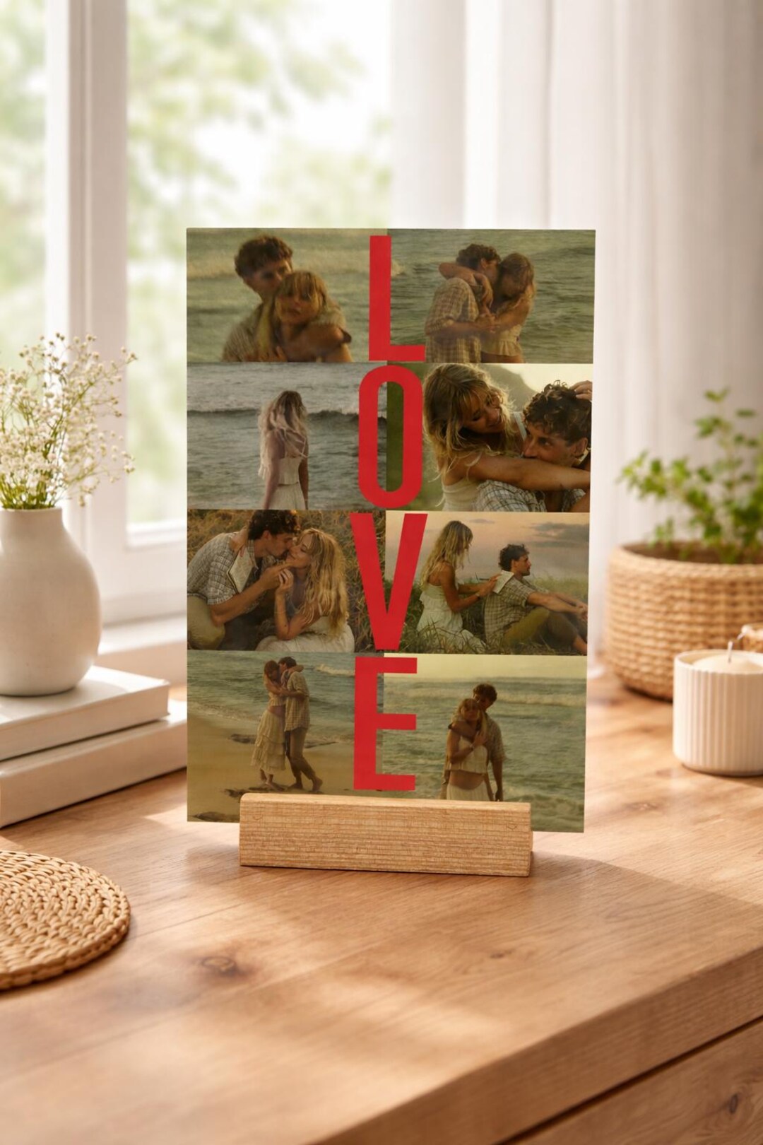 Personalized Love Photo Collage Plaque, Romantic Couple Memory Display ...