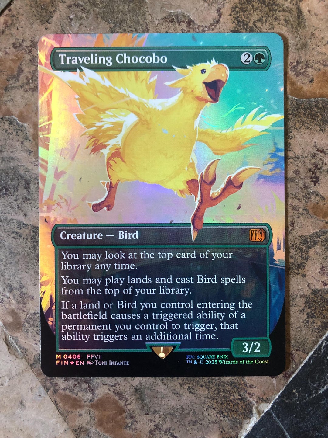 Mtg - Traveling Chocobo - Neon Ink Foil - Magenta/red - Final Fantasy ...