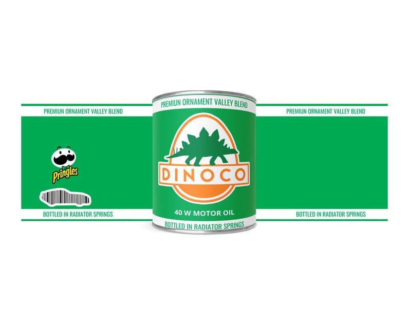 Dinoco Cars Pringles Can Label Printable, 1.3oz Wrapper Birthday Party ...