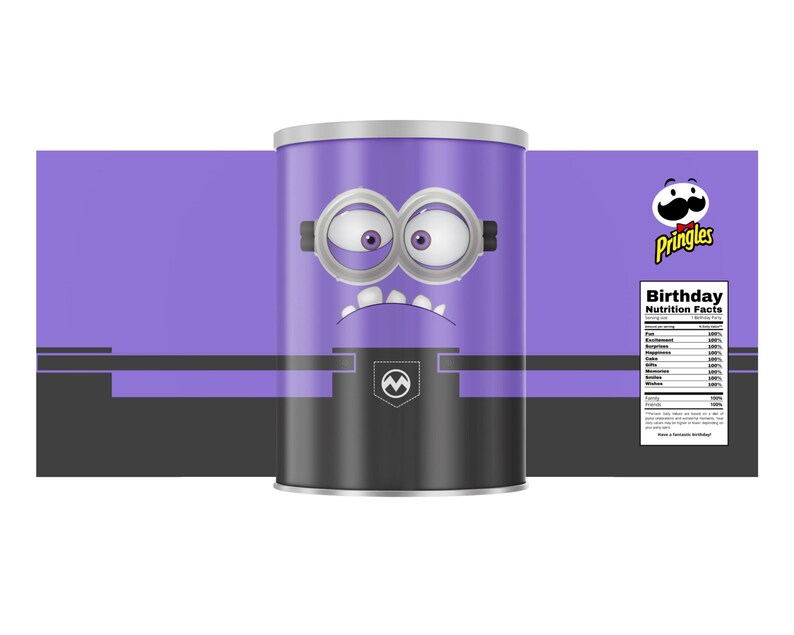 Purple Minion Pringles Label Printable, Evil Minion 2.3oz Wrapper ...