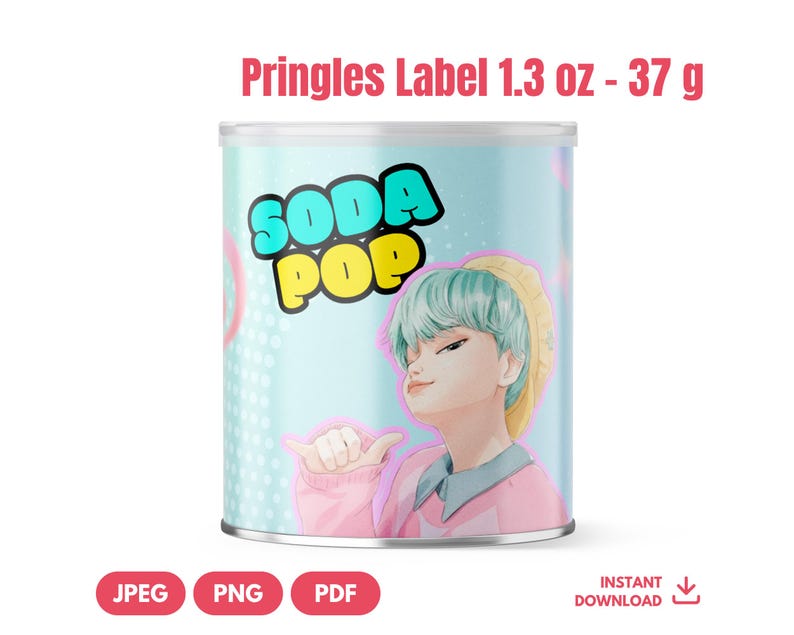 Kpop Demon Hunters Saja Boys "soda Pop" Pringles Label | Chip Can ...