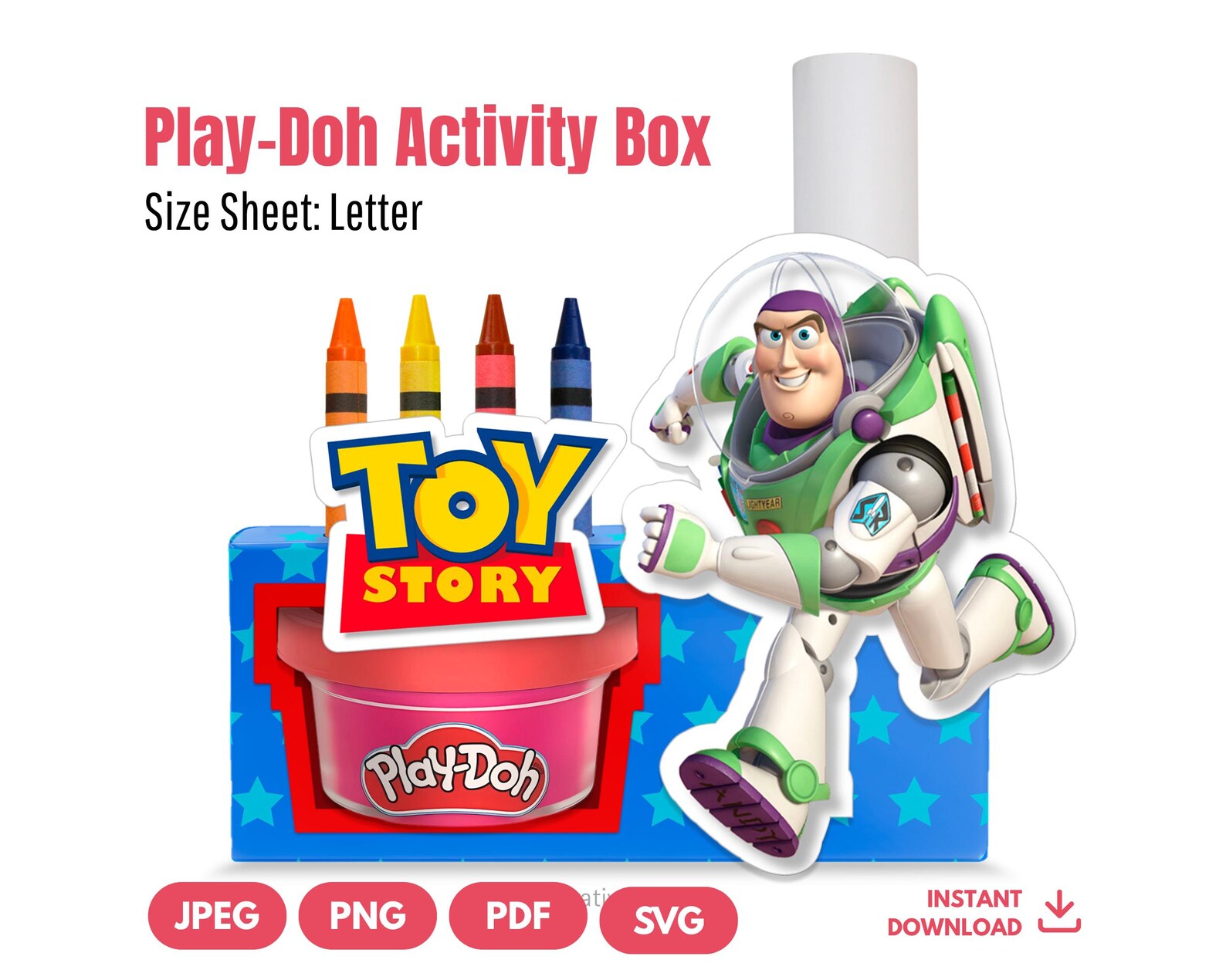 Buzz Lightyear Play-doh Box Label SVG | Space Ranger Party Favor | Toy ...