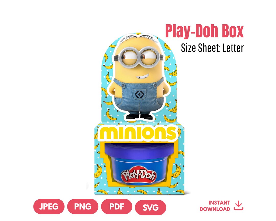 Minion Play Doh Holder Printable | Despicable Me Party Favor | SVG PDF ...