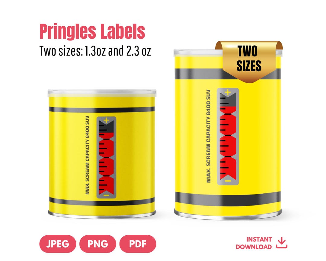 Monster Inc Pringles Can Label Template, Party Favor Sticker, Scream ...