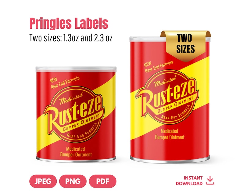 Rusteze Cars Pringles Label 1.3oz 2.3 Oz Birthday Party Favor Printable ...