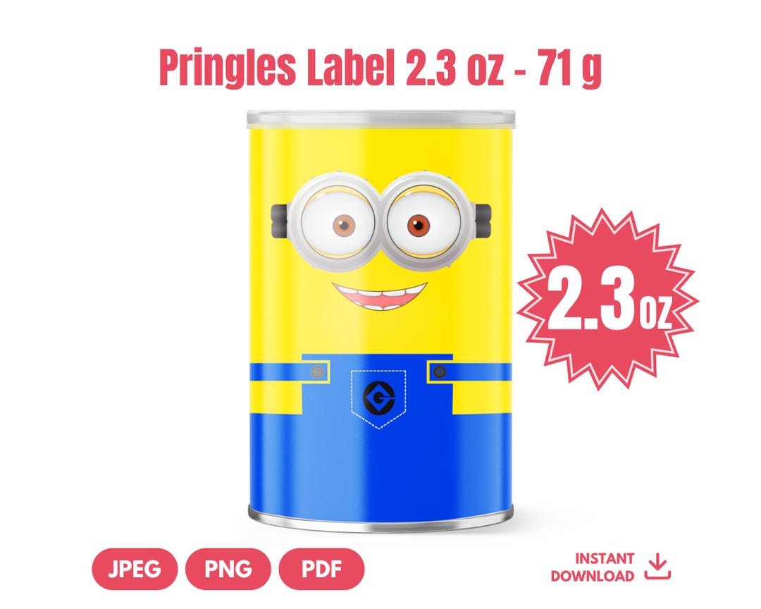 Minions Pringles Label Printable, Despicable Me 1.3oz Wrapper, Birthday ...